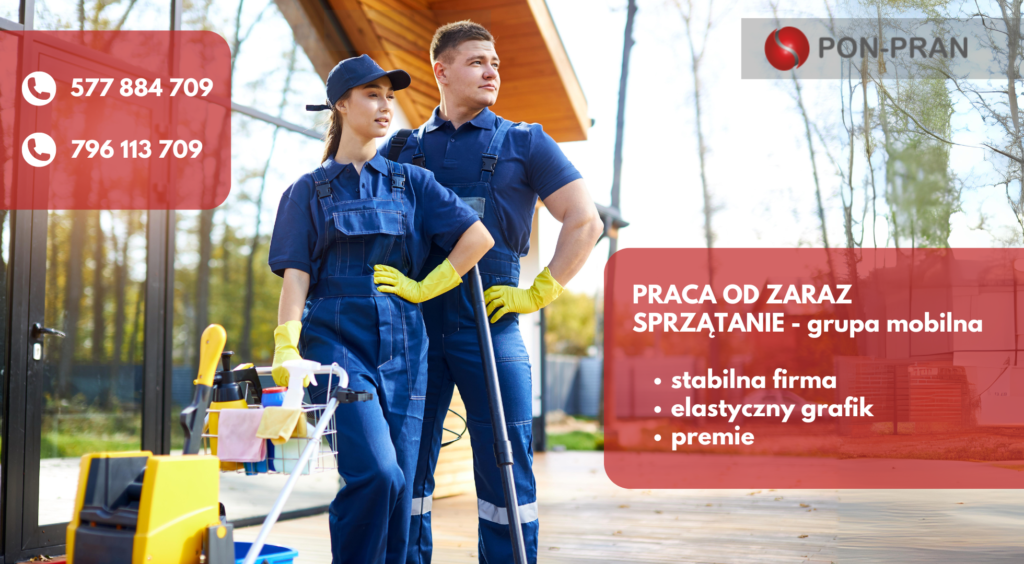 PRACA - MOBILNA GRUPA SPRZĄTAJĄCA!